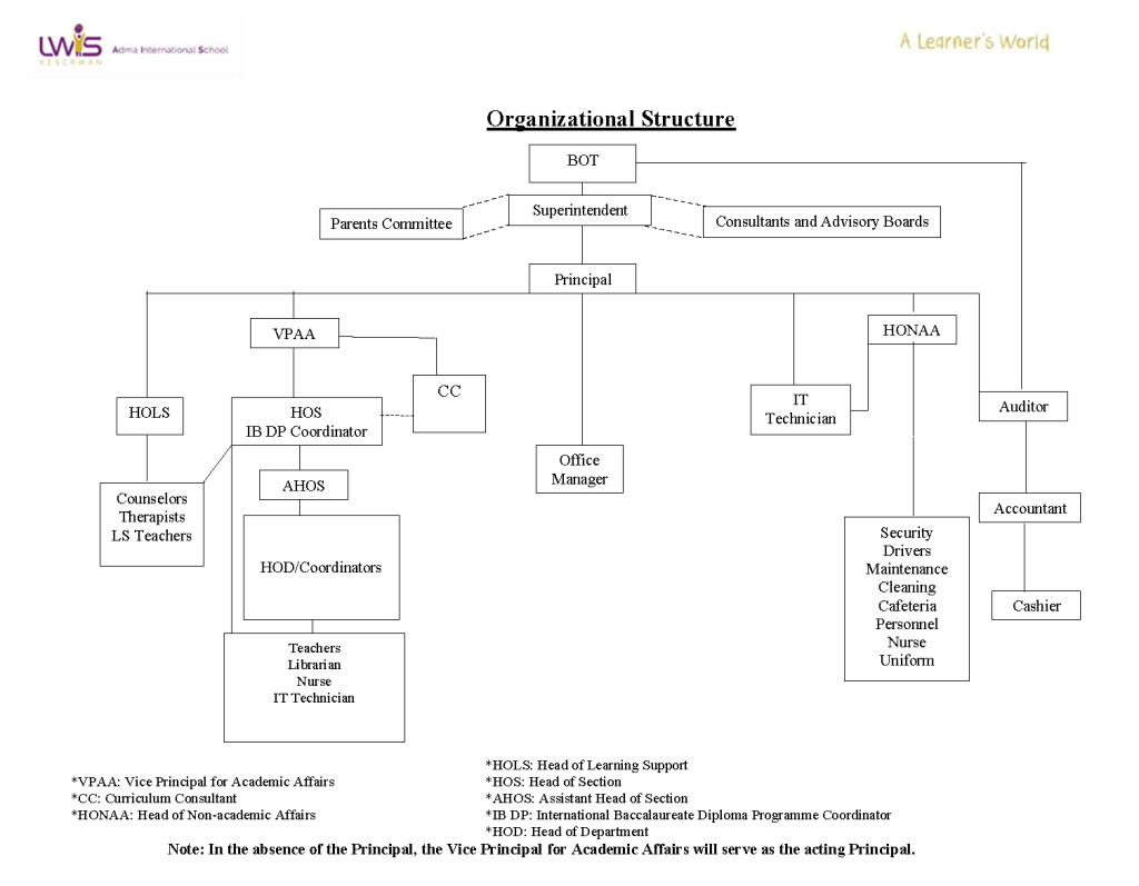 Organizational Structure at LWIS-AiS